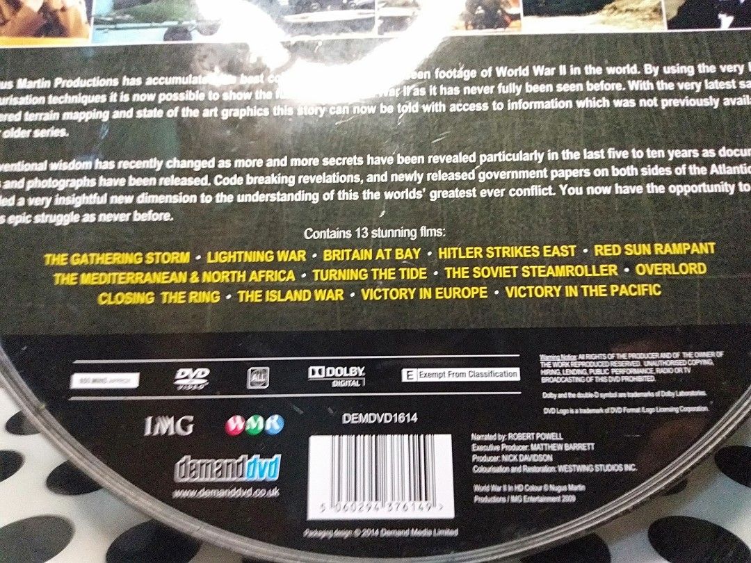 WORLD WAR II IN COLOUR SET OF 5 DVD'S IN TIN CANISTER FROM UK, TV ...