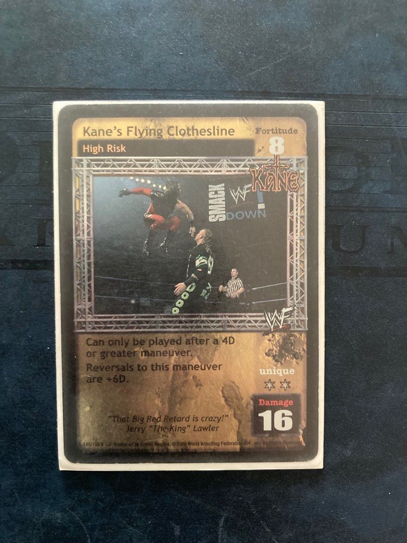 WWE CARD, kane’s flying clothesline, Hobbies & Toys, Toys & Games on ...