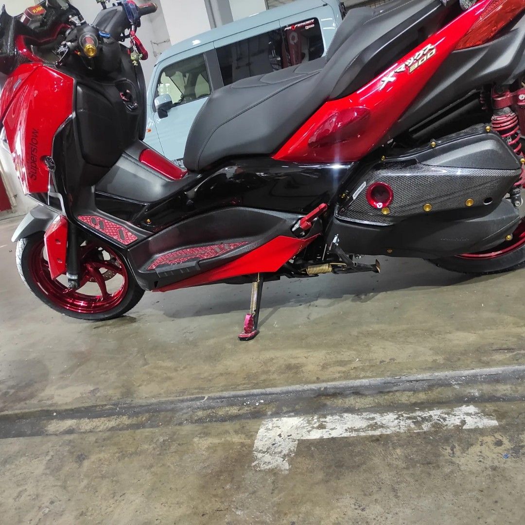 XMAX CNC ALUMINIUM AFTERMARKET RED RIMS, Motorcycles, Motorcycle ...