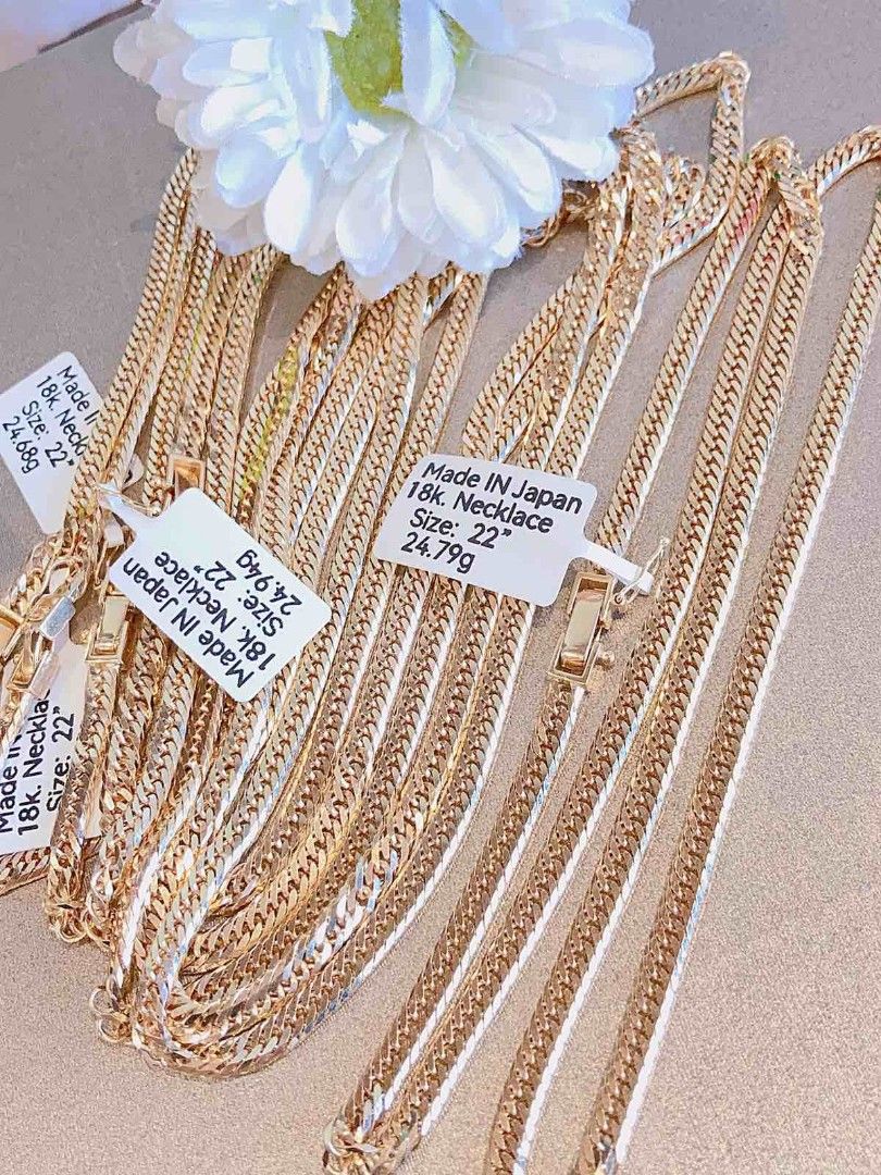 YG Chain Made in Japan K18, Women's Fashion, Jewelry & Organizers ...