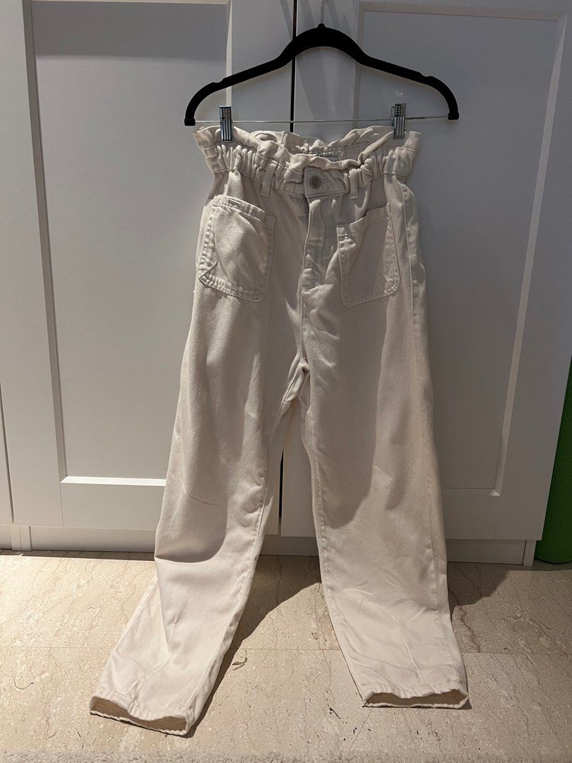 Zara white bottoms, Women's Fashion, Bottoms, Jeans & Leggings on Carousell