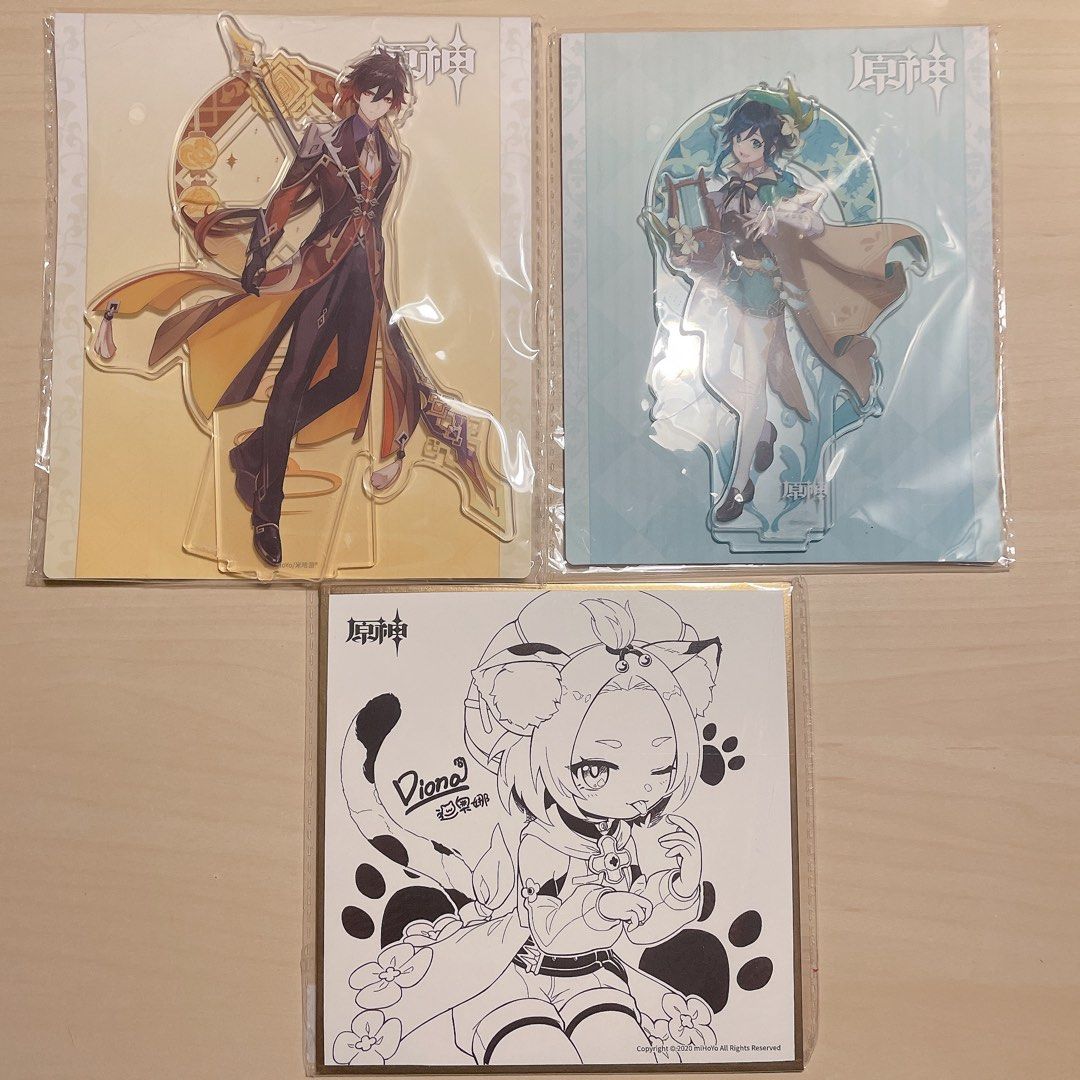 Zhongli, Venti Standee & Diona Shikishi Set | Genshin Impact, Hobbies ...