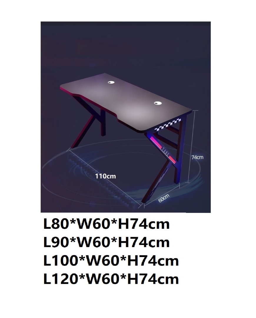 303: L80/L90/L100/L120*W60*H74cm, B Gaming Table Computer Desk Table, Design-3. (Computer Table ...