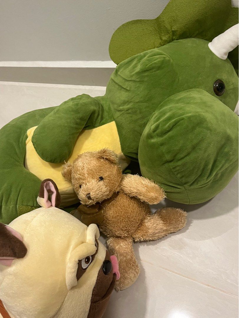 SOFT TOYS: Giant Green Dinosaur, Pug, Teddy Bear, Hobbies & Toys, Toys ...