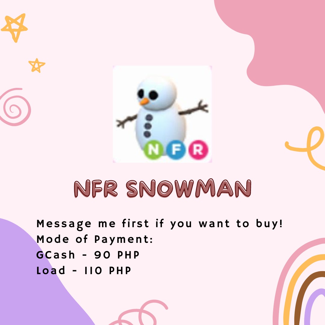 ADOPT ME NFR SNOWMAN (NEON FLY RIDE), Video Gaming, Video Games, Others ...