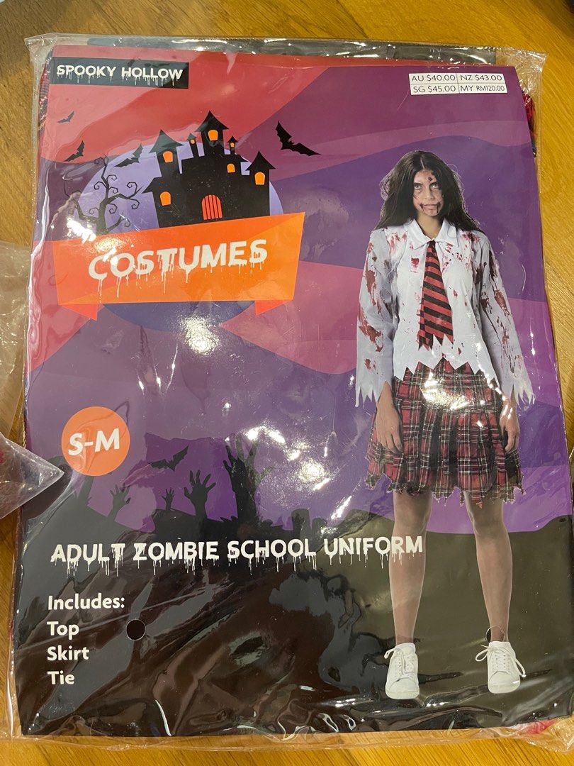 Adult Zombie School Uniform S-M, Women's Fashion, Dresses & Sets, Sets ...