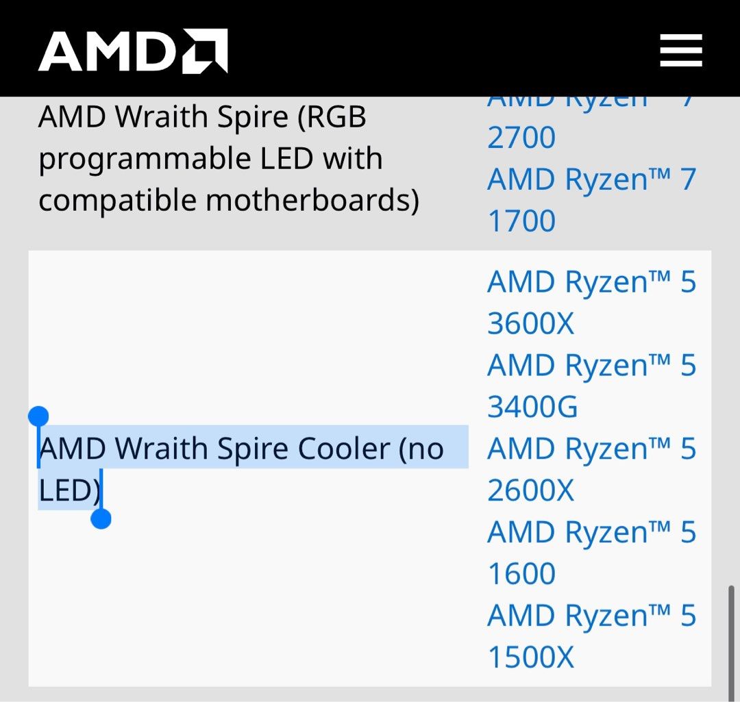 AMD Wraith Spire CPU Fan Cooler (no LED), Computers & Tech, Parts ...