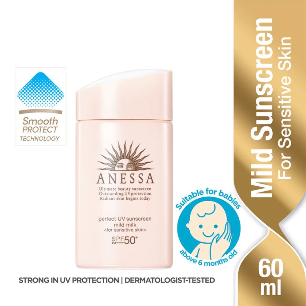 Anessa UV Sunscreen Mild Milk (Sensitive Skin), Beauty & Personal Care ...