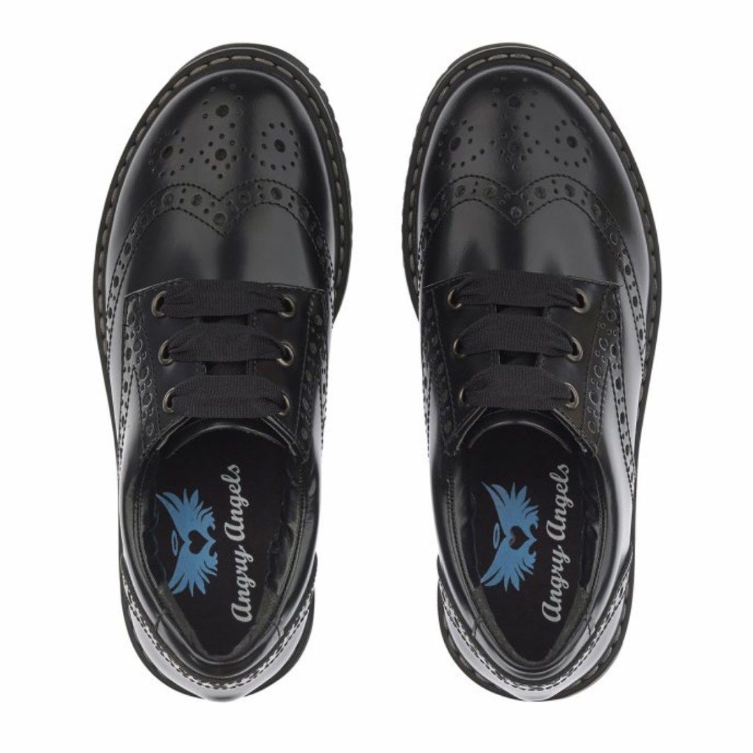 Angry angels black leopard thick lace loafer oxford shoes, Women's ...