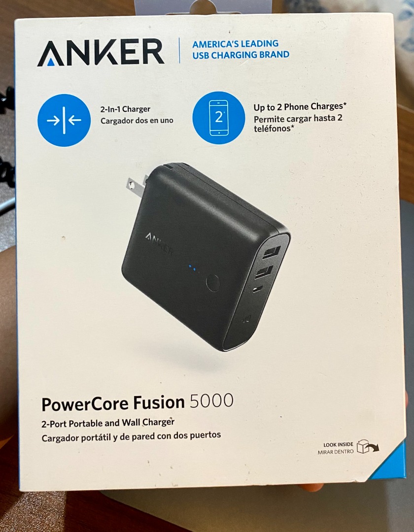 Anker PowerCore Fusion 5000mAh Wall Charger + Powerbank, Mobile Phones ...
