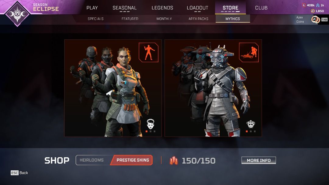 Apex legends PC account with One heirloom shards and 189 legendary ...