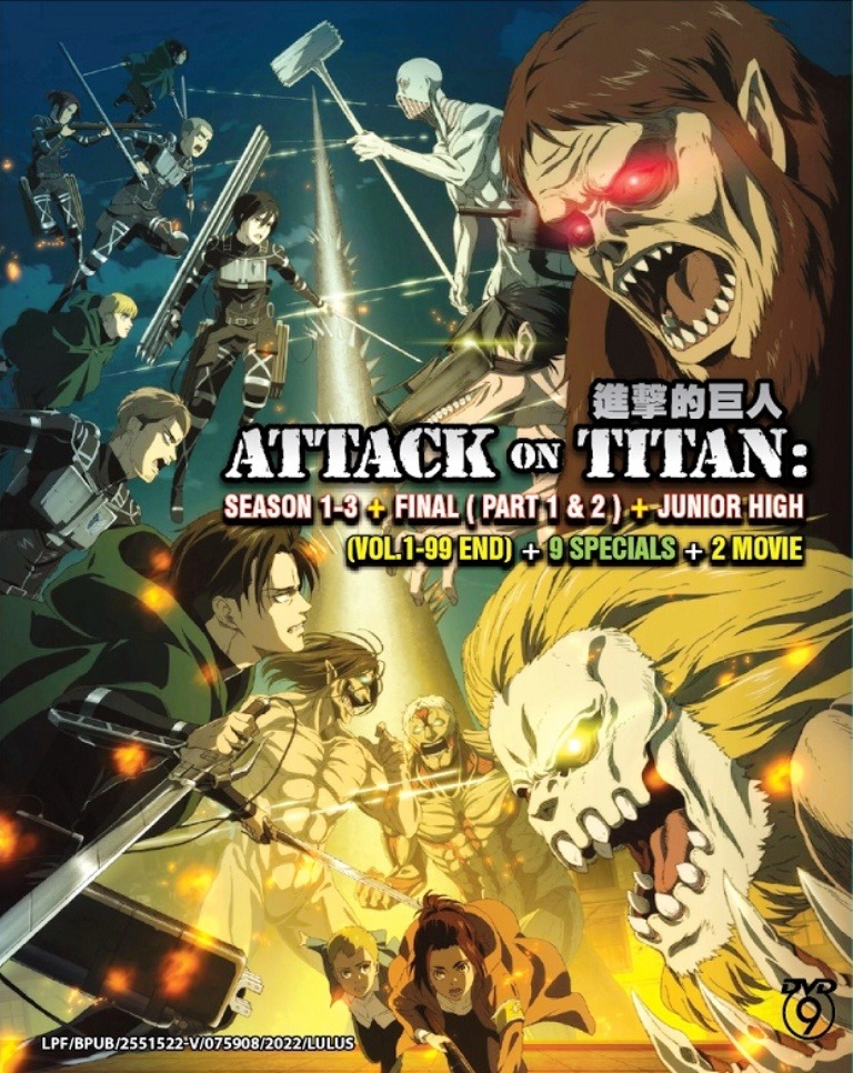 Attack On Titan Complete Box Set Season 1-3 + Final Part (1+2) + Junior High + 9 Specials + 2 ...