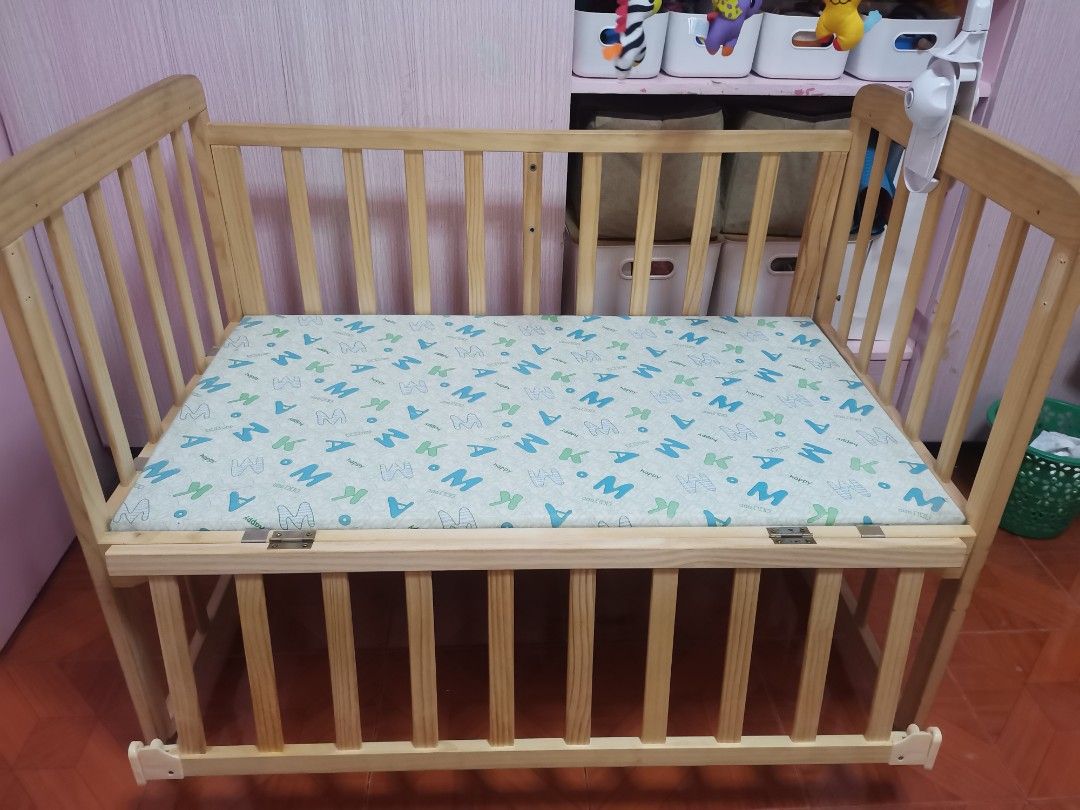 Baby wooden crib, Babies & Kids, Baby Nursery & Kids Furniture, Cots ...