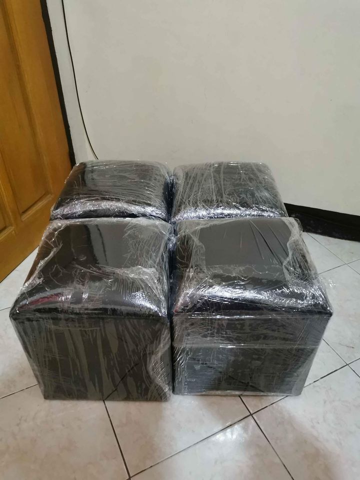 Black square chair stools, Furniture & Home Living, Furniture, Chairs ...