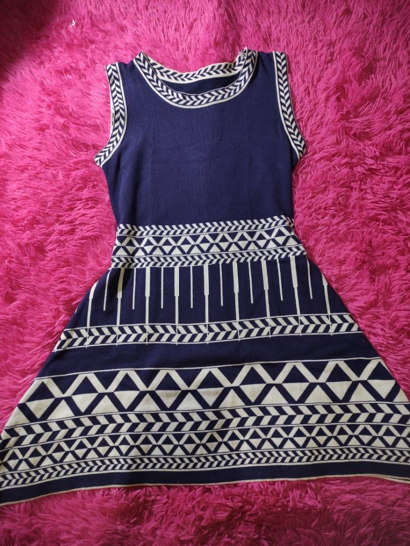 blue ribbed dress, Women's Fashion, Dresses & Sets, Dresses on Carousell