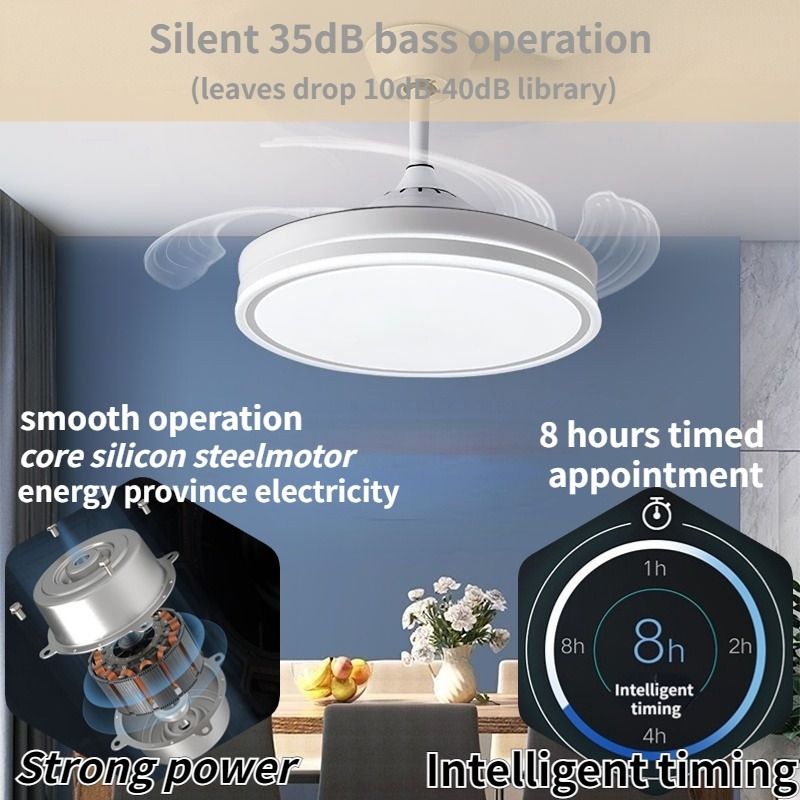 Ceiling fan ceiling fan with light invisible fan lamp household ...