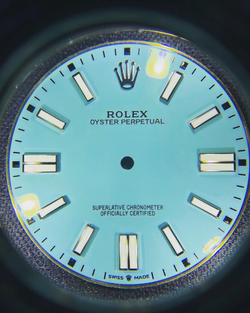 Custom Rolex OP41 3230 Dial Blue, Luxury, Watches on Carousell