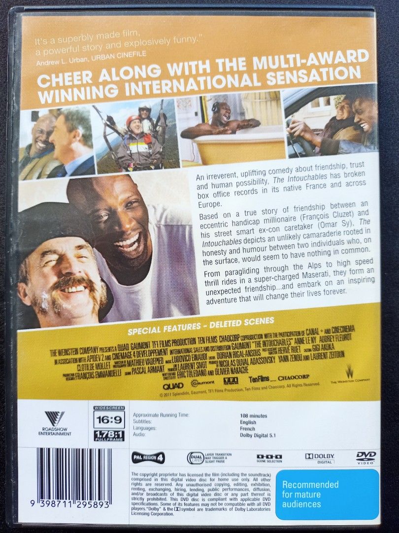 DVD The Intouchables, Hobbies & Toys, Music & Media, CDs & DVDs on ...