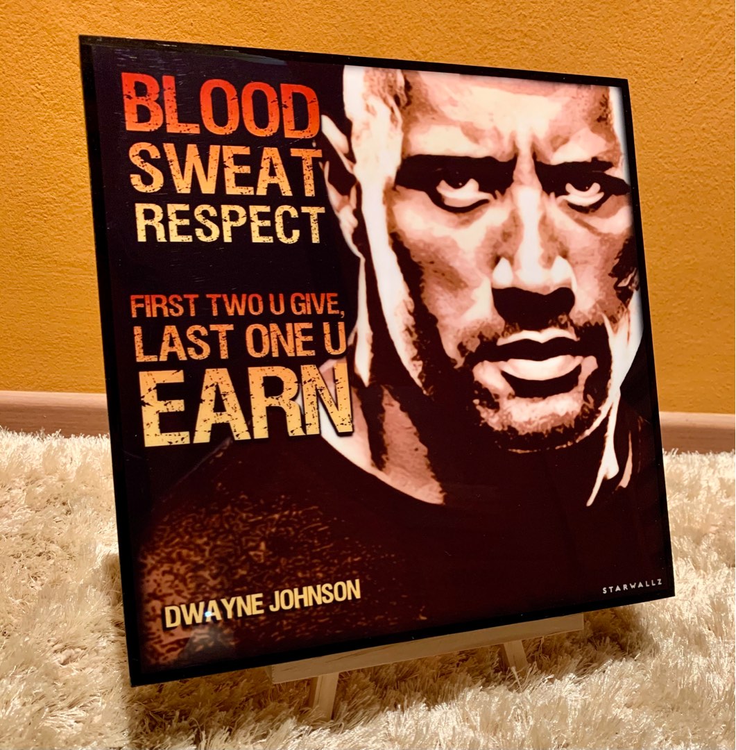 Dwayne Johnson : Rock Motivational Pop Art Poster Frame, Furniture ...