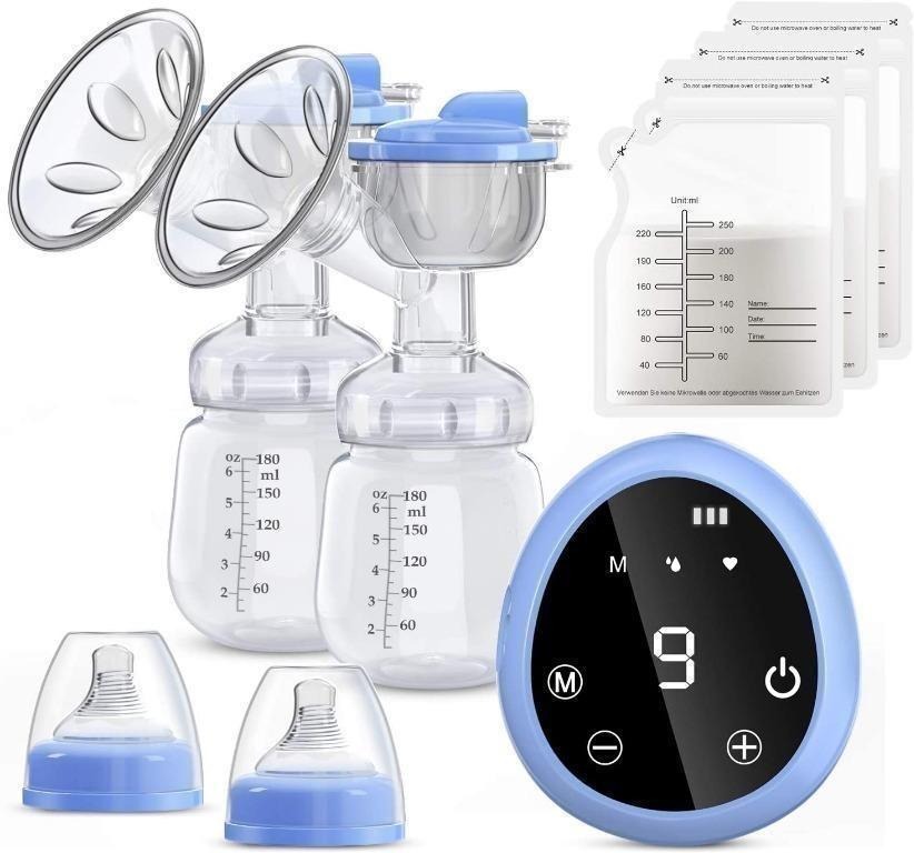 Electric Breast Pump, COULAX Dual Suction Breastfeeding Pump LED Touch ...