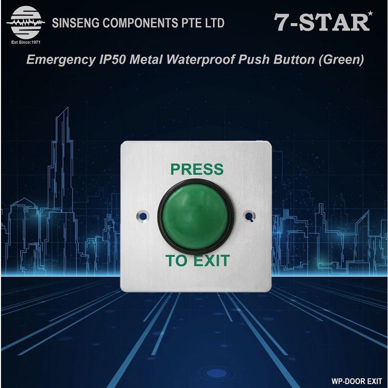 Emergency IP50 Metal Waterproof Door Exit Push Button (Green ...