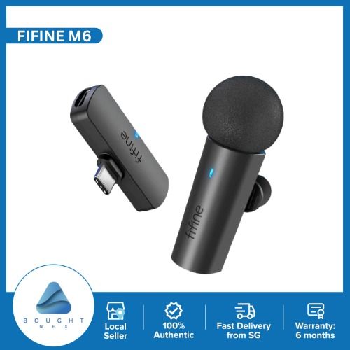 FIFINE M6 Mini Wireless USB Microphone Type C Charging Real Time ...
