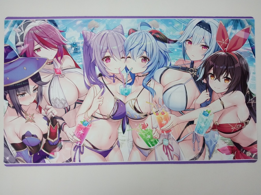 [Free Delivery] Genshin Impact TCG Playmat/mouse pad Mona Rosaria Raiden Shogun Amber Eula Ke ...