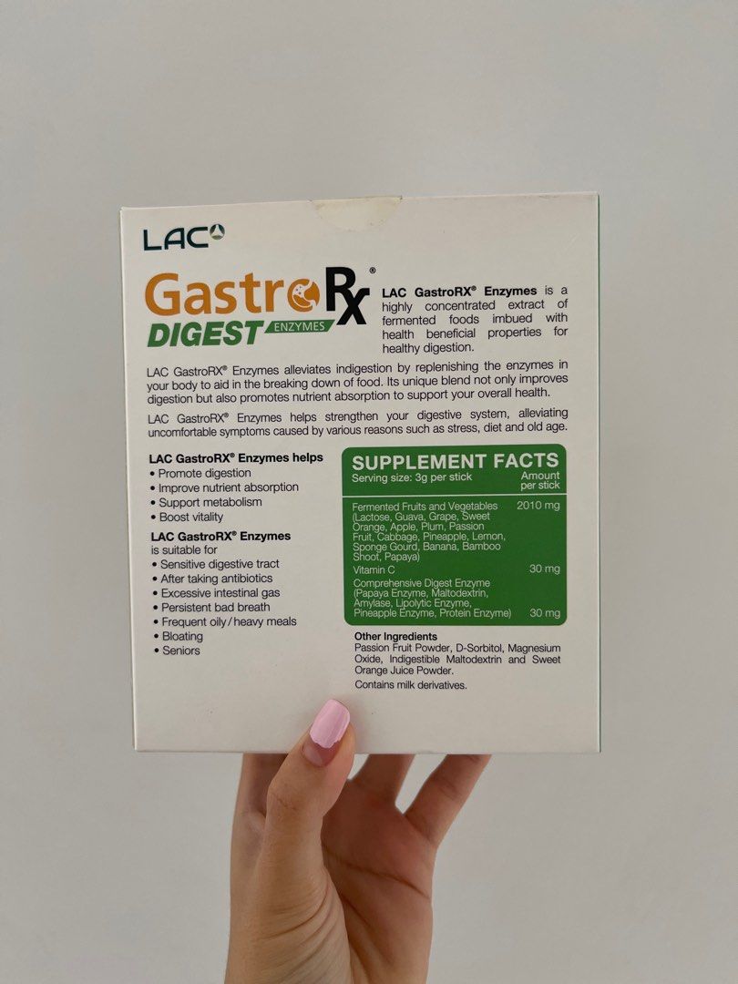 GastroRx Digest Enzymes LAC, Health & Nutrition, Health Supplements ...