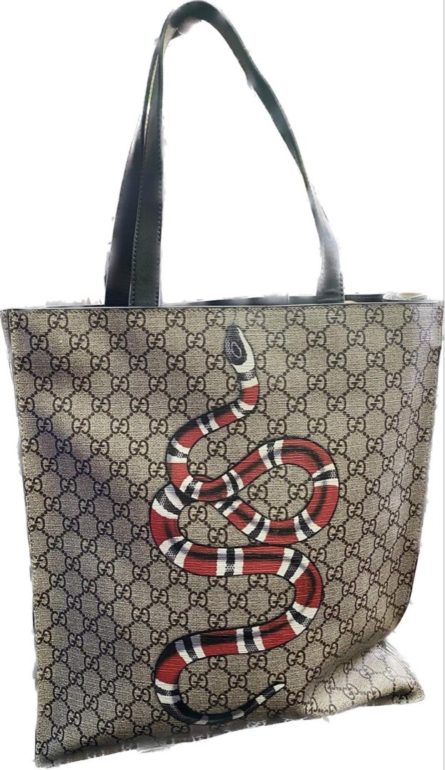 Gucci GG soft supreme snake tote bag, Luxury, Bags & Wallets on Carousell