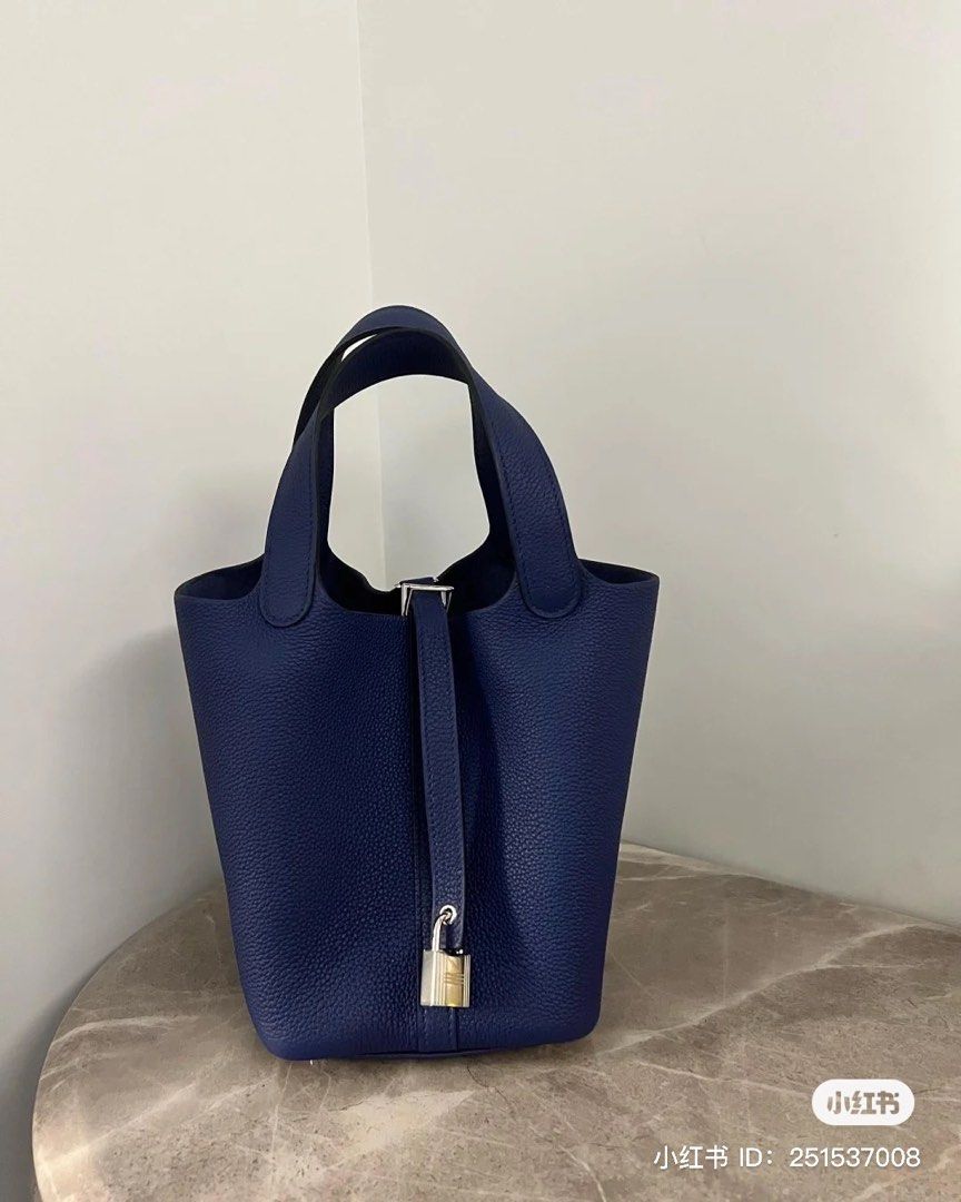 Hermes Picotin 18 blue sapphire phw, Luxury, Bags & Wallets on Carousell