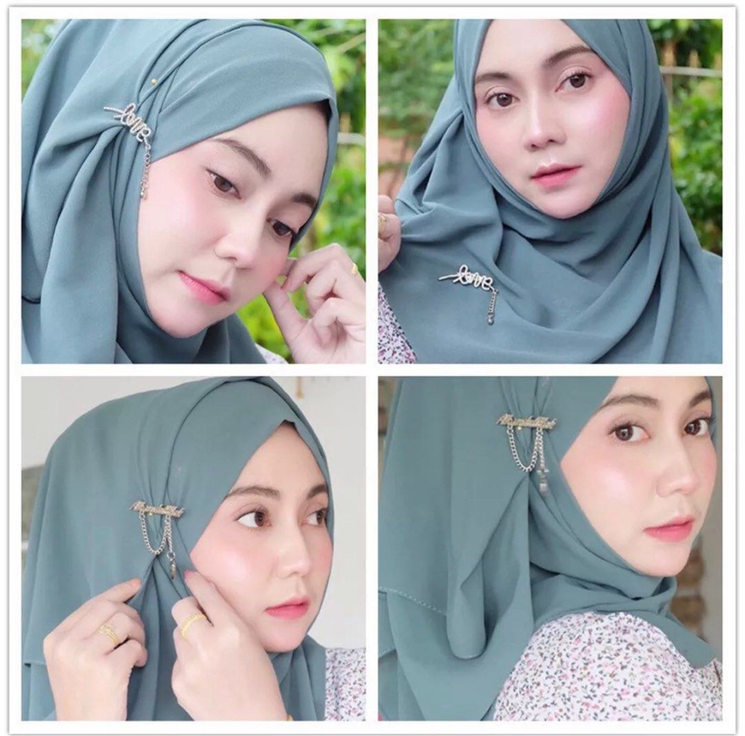 Hijab safety pin brooch pins queen angel plain black, Announcements on ...