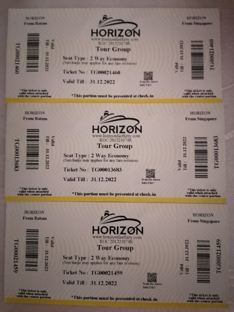 Horizon Ferry tickets 2-way (expiry 31-12-2022), Tickets & Vouchers ...