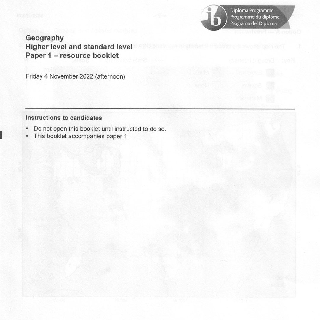IB Nov 2022 HL Geography Paper 1 PDF, Hobbies & Toys, Books & Magazines ...