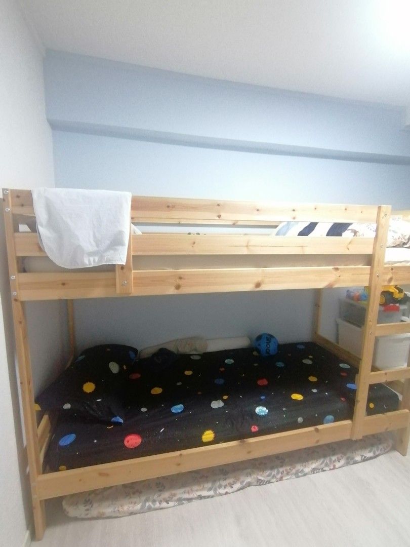 Ikea Children Bunk Bed with 2 mattresses., Furniture & Home Living ...