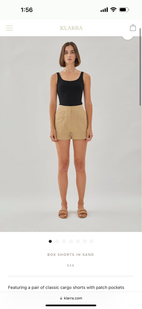 Klarra box shorts in sand, Women's Fashion, Bottoms, Shorts on Carousell