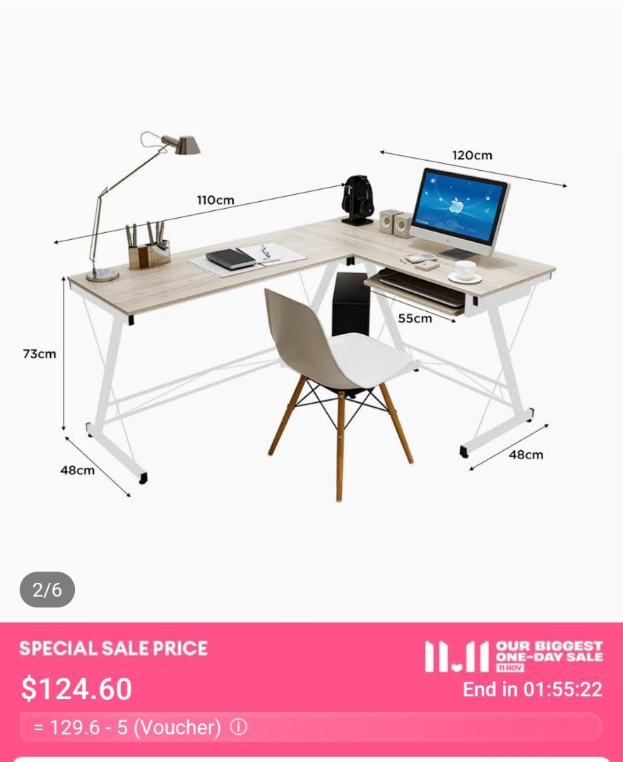 L shaped Study Tables, Furniture & Home Living, Furniture, Tables ...