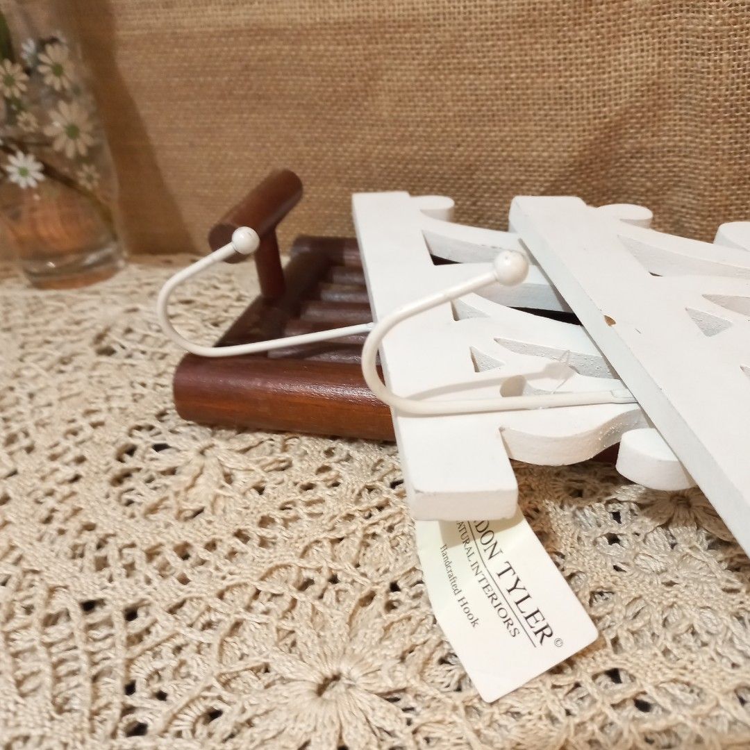 Landon Tyler wooden his hers cut out towel hooks, Hobbies & Toys ...