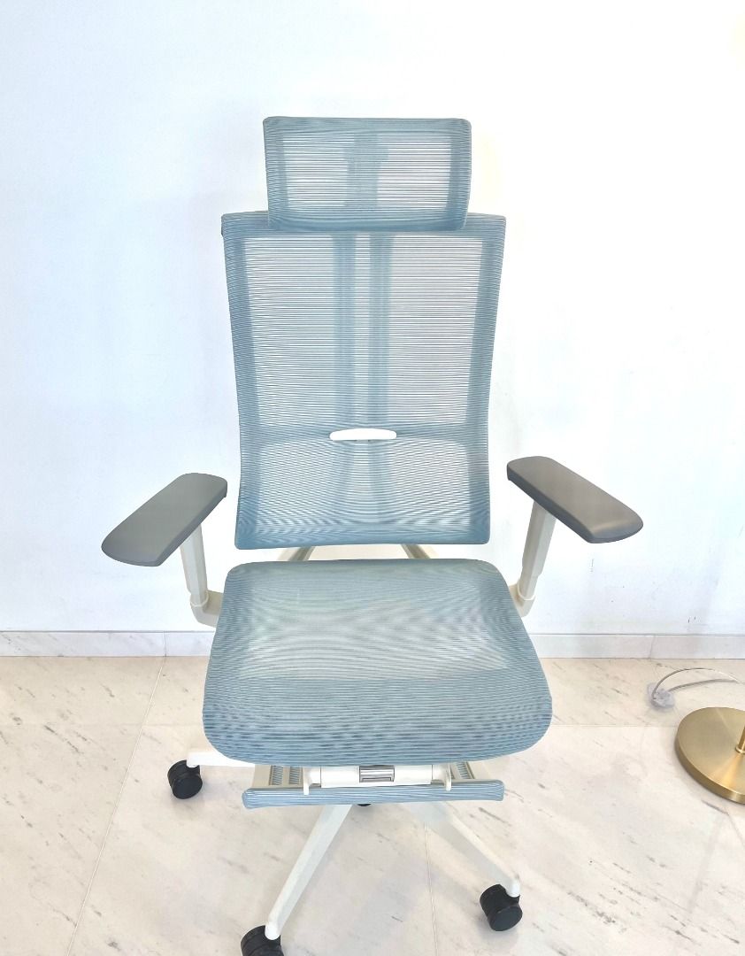 Light Blue Ergonomic Office Computer Mesh Chair (4.5 Yrs Warranty ...