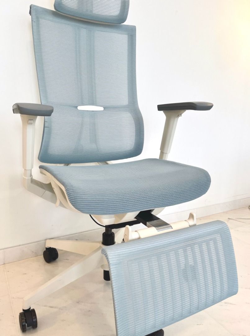 Light Blue Ergonomic Office Computer Mesh Chair (4.5 Yrs Warranty ...