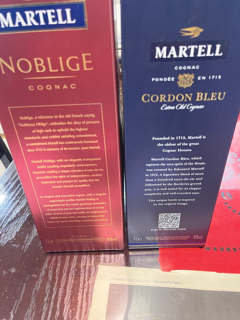 Martell Gordon blu - 1 litre, Food & Drinks, Beverages on Carousell