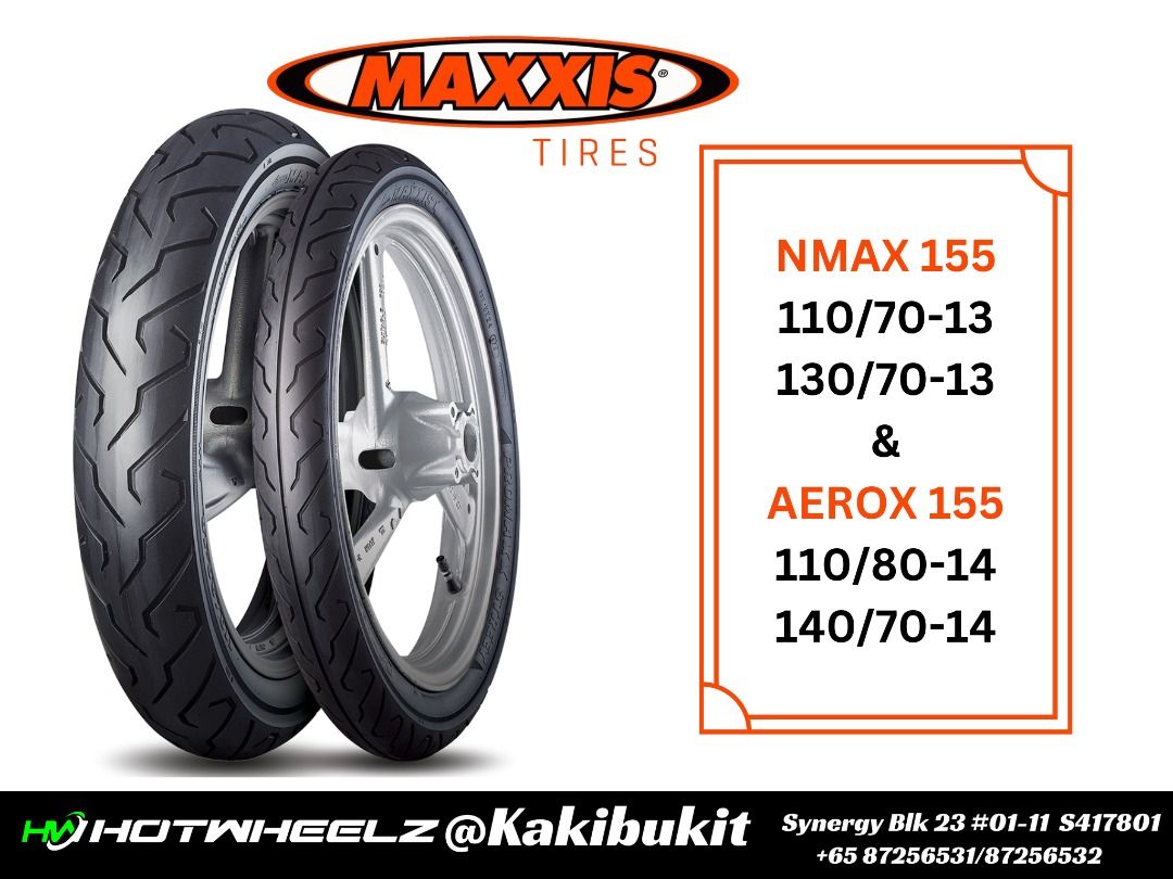 MAXXIS TYRE-YAMAHA NMAX 155 \& AEROX 155, Motorcycles, Motorcycle ...