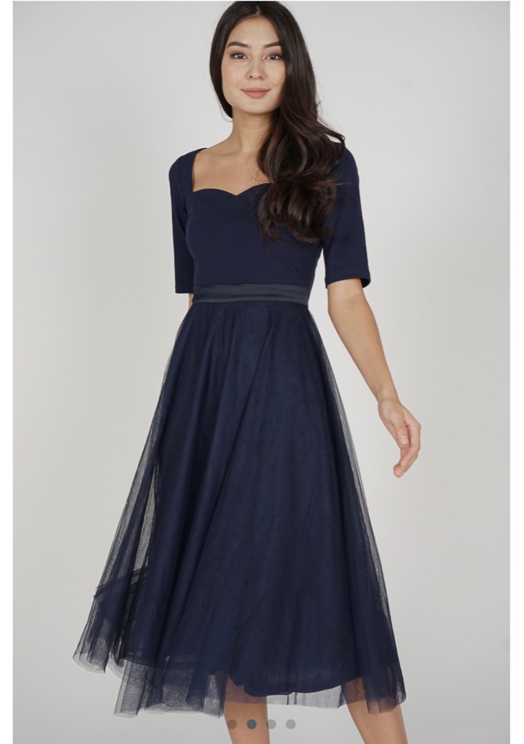 MDS Annalyn Tulle Dress in Midnight, Women's Fashion, Dresses & Sets ...