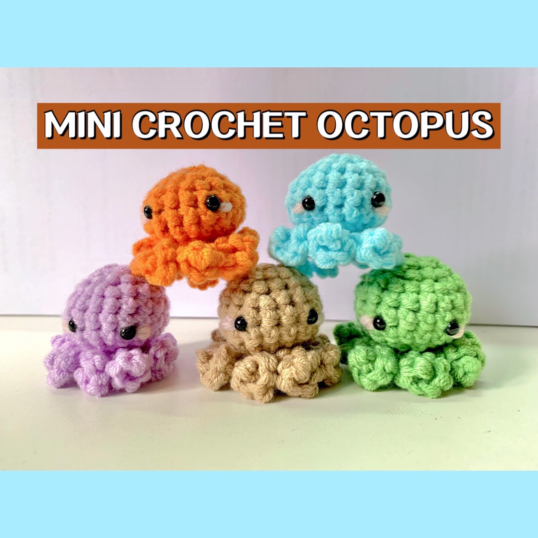 Mini Crochet Octopus, Hobbies & Toys, Stationery & Craft, Handmade ...