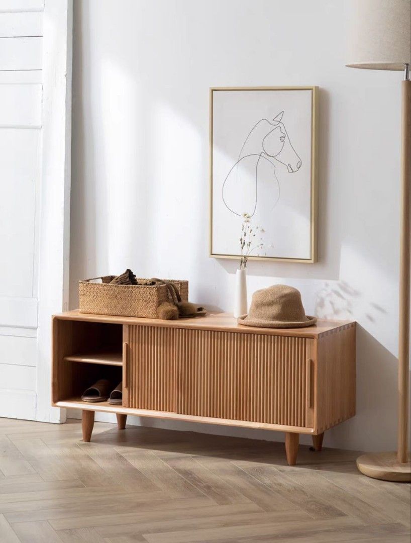 Minimalist Wooden Shoe Rack/TV Console, Furniture & Home Living ...