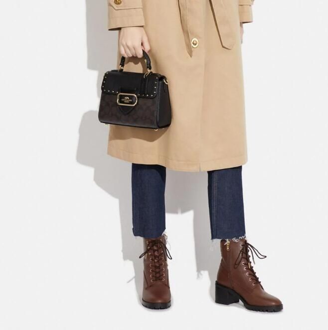 New Coach Original Morgan Top Handle Satchel In Colorblock Dark Brown ...