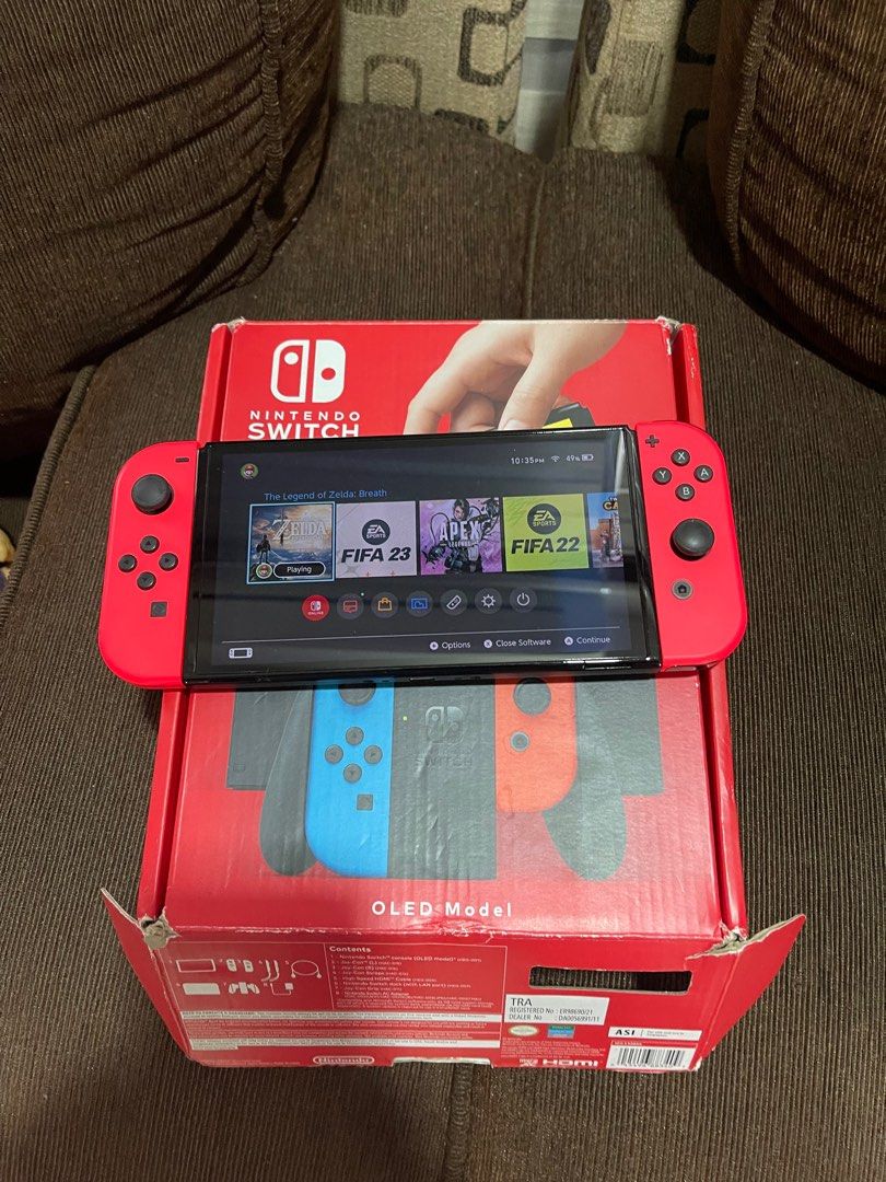 Nintendo Switch Oled Red Maxsoft, Video Gaming, Video Game Consoles ...