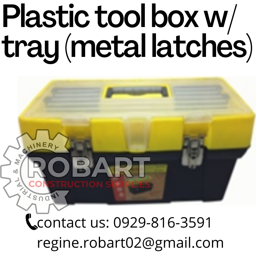 Plastic tool box w/ tray (metal latches), Commercial & Industrial, Construction Tools ...