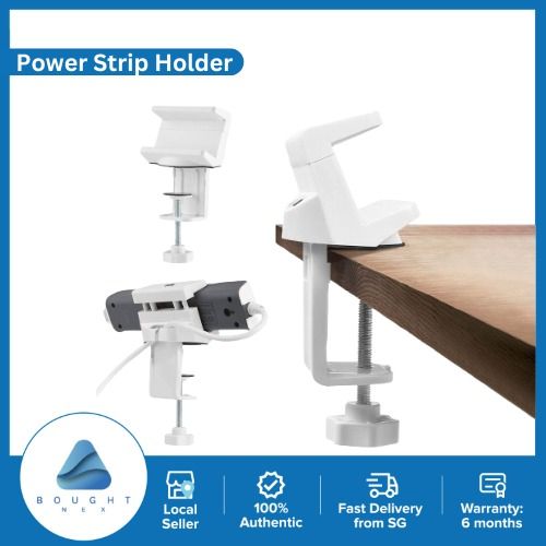 Power Strip Holder Desk Mount AC Outlet Extension Cord C-Clamp Cable ...