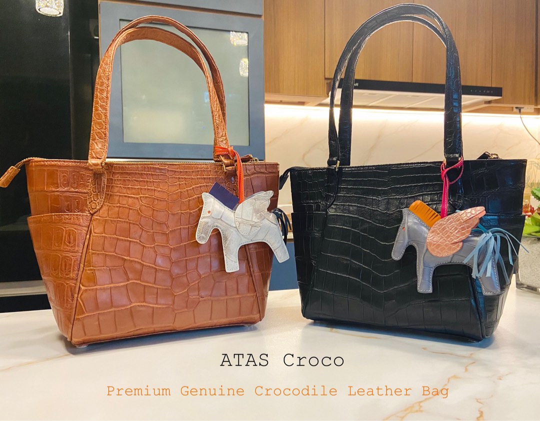 Premium Crocodile Leather Handbag, Women's Fashion, Bags & Wallets ...
