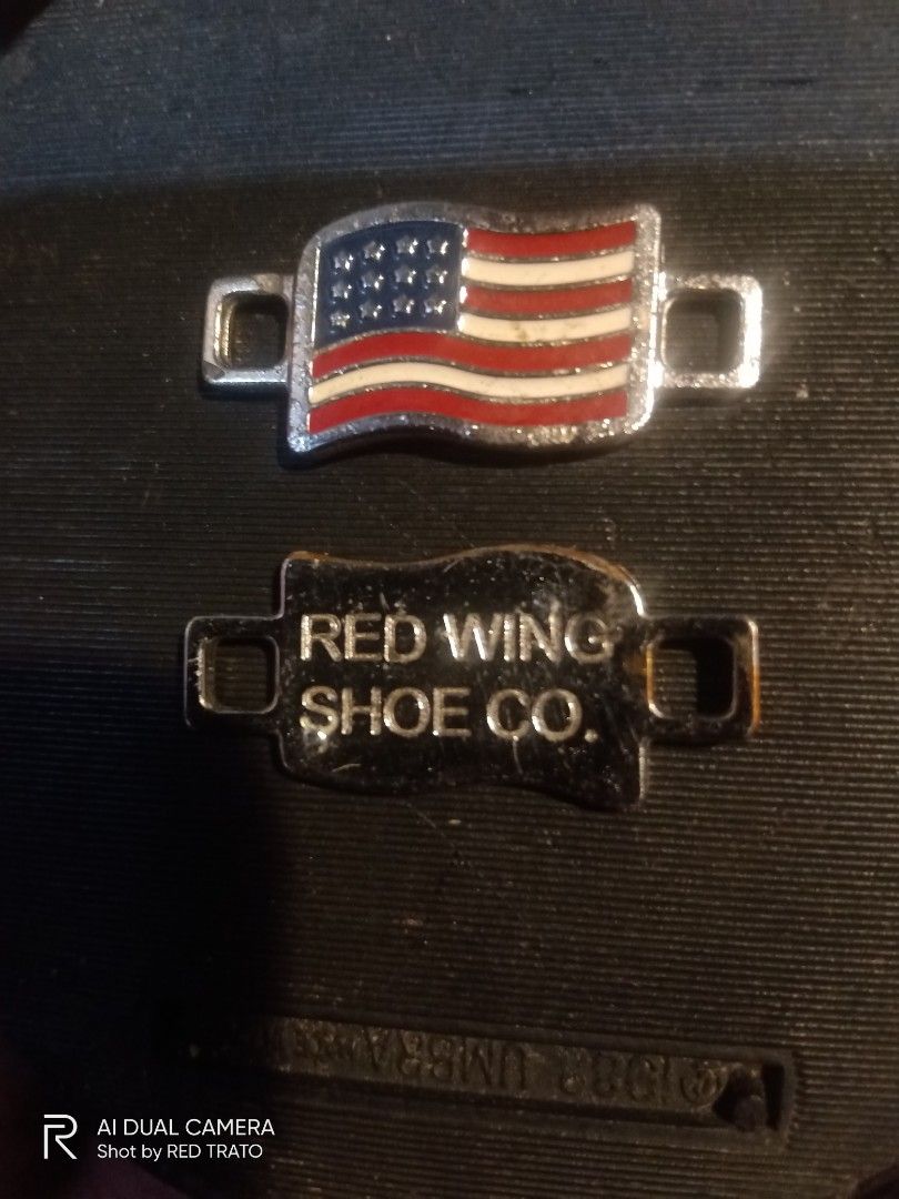Red Wing Shoe Co. USA flag lace keepers, Men's Fashion, Footwear, Boots ...